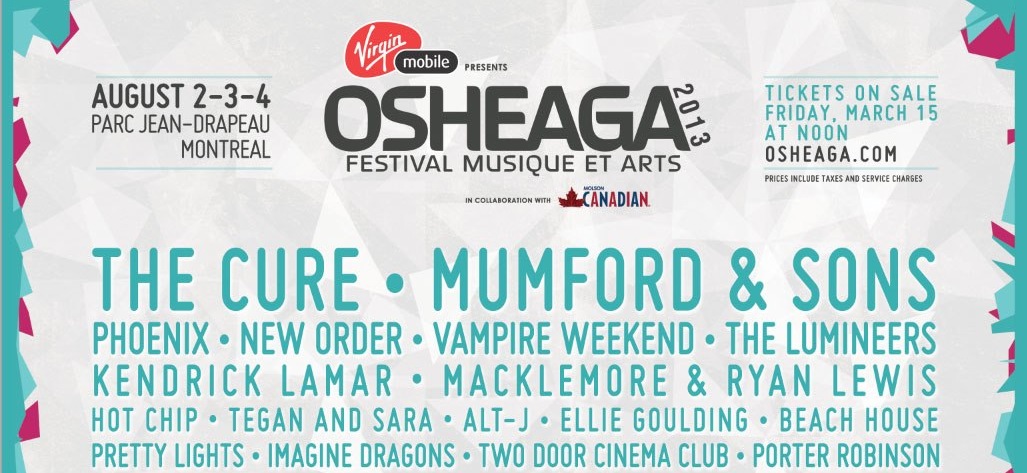 Osheaga 2013 Line Up | Sidewalk Hustle